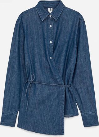 Arket Wickelhemd Aus Denim -Blau