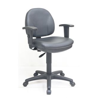 Lorell Millenia Series Pneumatisch Verstellbarer Arbeitsstuhl, Vinyl, schwarz, h&ouml;henverstellbar