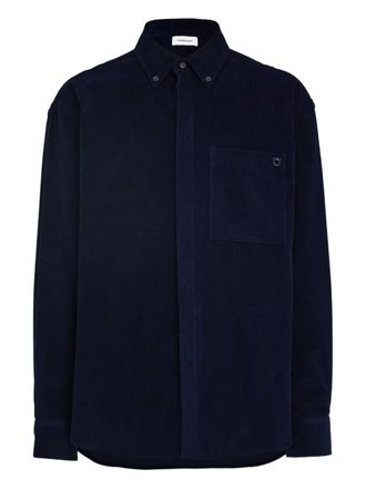 Ferragamo chemise en velours - Bleu