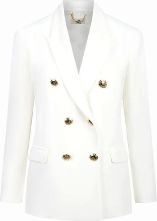 Elisabetta Franchi Femme, Vestes, Blanc, Taille: 36 FR Giacca