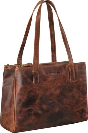 STILORD Blossom Leder Handtasche Damen Mittelgroß Vintage Shopper Tasche Damen Schultertasche Elegant Echtleder für Freizeit Shoppen Reisen Alltag, Farbe:pres