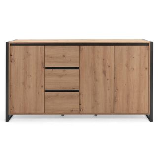 Finori Sideboard 160 x 40 cm, handgefertigt aus Eiche und Anthrazitgrau - Lentini