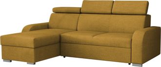 Mirjan24 Elegante Ecksofa Apollo mit Bettkasten und Schlaffunktion, Modernes Eckcouch mit verstellbare Kopfstützen, Polsterecke (Crown 10)