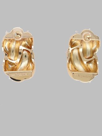 Self Portrait Knot Gold Brass Earrings - Gold