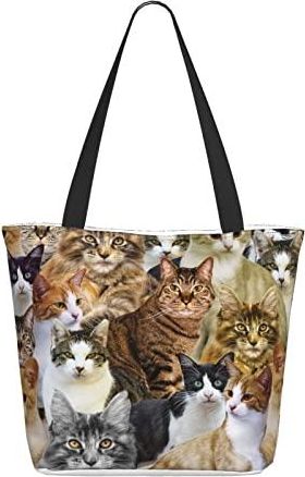 AOOEDM Chats et yeux mignons sac &agrave; provisions pour femme 13 x 11 x 7 pouces. Le cadeau parfait pour la Saint-Valentin. Cest de la Saint-Valentin pour maman, 