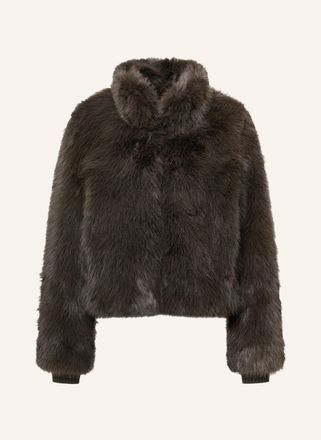 Comma Comma Kunstfell-Jacke braun
