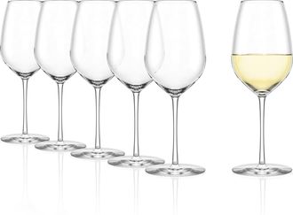Stölzle Weißweingläser Fino 6er-Set 450 ml - Hochwertige Weingläser ideal für Weißwein - Eleganter Weißweinkelch aus bleifreiem Kristallglas - Spülmaschinenge