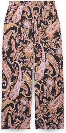 Fiorella Rubino Femme, Pantalons, Multicolore, Taille: 42 FR Pantalon Large en Jersey avec Imprim&eacute; Bandana