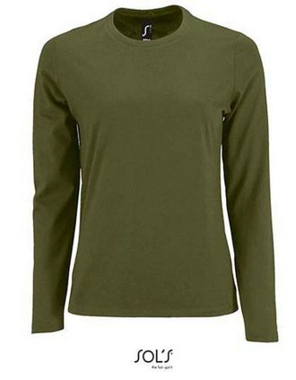 SOLS Langarmshirt 1er/2er Pack Damen Langarm-Shirt f&uuml;r Frauen Gr. S bis XXL (2-tlg) 100% Baumwolle - 190 g/m&sup2;