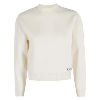 A.P.C. Ecru Esther Pullover mit Rundhalsausschnitt - - Knitwear - Damen - Beige - XS