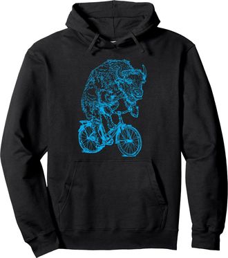 Seembo Bison Fahrrad Cool Buffalo Funny Animal Riding Bike Pullover Hoodie