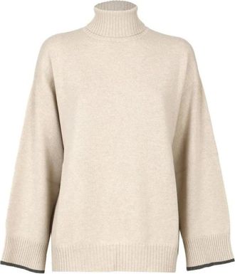 Brunello Cucinelli Femme, Pulls, Beige, Taille: 40 FR Pull Ras du Cou en Cachemire