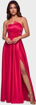 Ombre Abendkleid Abendkleid Maxi mit elegantem Schnitt Rot S (kein Set, 1-tlg) in Unifarbe