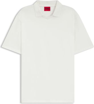 HUGO BOSS Herren Dimersve Relaxed-Fit Poloshirt aus merzerisiertem Stretch-Baumwoll-Piqu&eacute; Natur XXL