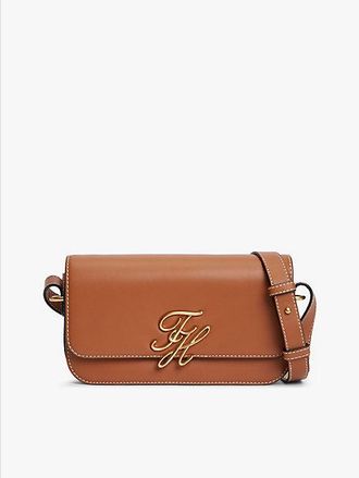 Tommy Hilfiger Sac bandouli&egrave;re en cuir &agrave; rabat