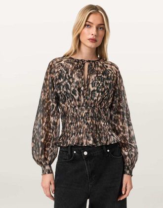 AllSaints Cern - Oberteil in Prowl-Goldbraun