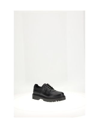 Dior Mens Lace-Up Shoes Oblique Black Calf Leather Flat