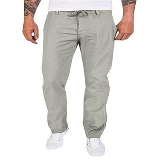 Generic Pantalon de sport en lin blanc pour homme - Pantalon cargo ample - Pantalon cargo d&eacute;t&eacute; - Pantalon de travail - Pantalon de travail respirant et confor