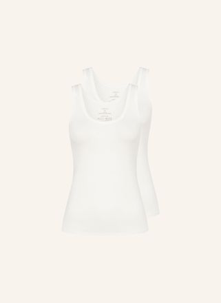 erlich textil Erlich Textil 2er Pack Light Touch Tanktop Mit Weichem Lyocell, Seidig Fein Elastisch weiss