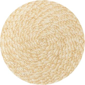 BESPORTBLE Homoyoyo Rund Gewebtes Platzset aus Hitzebest&auml;ndigem Stroh Handgefertigte Rustikale Tischdeko Isolierende Unterlage f&uuml;r Topf und Besteck Waschbares Ge