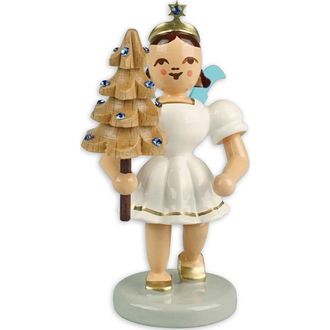 Blank Kurzrockengel mit B&auml;umchen mit Preciosa Kristallen, farbig - Sonderedition - 6,6 cm