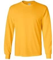 Gildan T-shirt à manches longues en coton ultra pour homme G2400, jaune, Taille 3XL