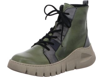 Gemini Damen Stiefelette aus Leder mit Plateau und Keilabsatz 033317-02, Gr&ouml;&szlig;e:40 EU, Farbe:Gr&uuml;n