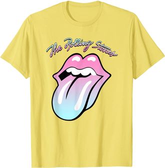 THE ROLLING STONES Offizielle Rolling Stones Gradient Zunge gelb T-Shirt