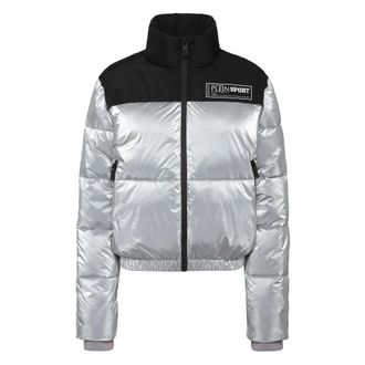 Plein Sport Femme, Vestes, Gris, Taille: 36 FR Blouson aviateur court