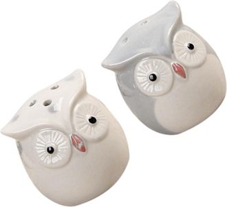 BESTONZON 2st&uuml;cke Teiliges Keramik Gew&uuml;rzglas Eulen-design Hitze Korrosionsbest&auml;ndig F&uuml;r Salz Pfeffer Chili Praktische K&uuml;chenlagerung F&uuml;r Familie Und Restaurant