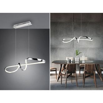 Reality Reality Leuchten - led Pendelleuchte padua dimmbar per Schalter, Chrom, Kristall, Breite 81cm