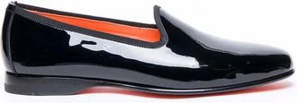 Santoni Loafer - Glossy Black Patent Leather Loafers - Gr. 6 - in Schwarz - für Damen
