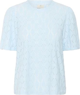 Kaffe Femme, Blouses et Chemises, Bleu, Taille: 46 FR KAtine Short SL Lace Blouse
