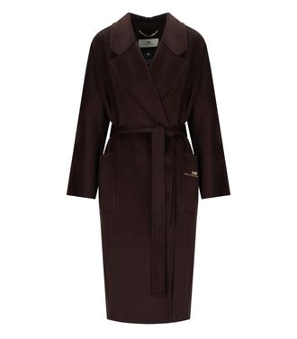 Elisabetta Franchi MANTEAU AVEC CEINTURE MARRON ELISABETTA FRANCHI