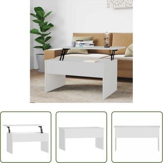 vidaXL Table basse avec plateau relevable - Table basse Blanc 80x50,5x41,5 cm Bois ding&eacute;nierie