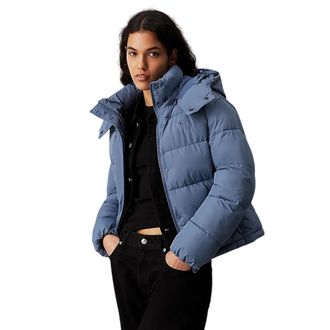 Calvin Klein Kurze Pufferjacke mit Kapuze - - Jackets - Damen - Blau - L