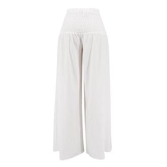 Generic Pantalon noir pour femme - Grandes tailles - Pantalon d&eacute;contract&eacute; en soie glac&eacute;e douce - Pantalon daffaires, Blanc., XXL