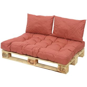 Jardideco Jardideco - Ensemble coussin dext&eacute;rieur palette rouille