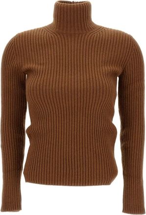 Max Mara pull côtelé à col roulé - Marron