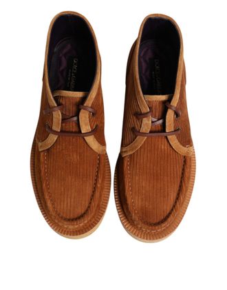 Dolce & Gabbana Mens Brown Suede Nubuck Leather Desert Ankle Boots Shoes