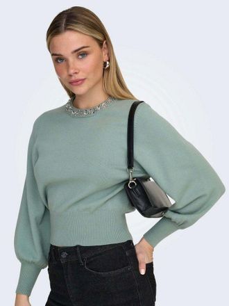 Only Rundhalspullover ONLMILE (1-tlg) Ziersteine