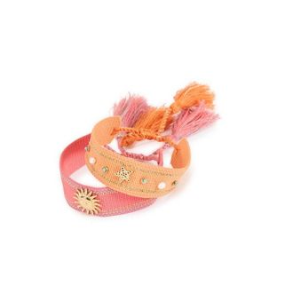 Au Printemps Paris Lot de deux bracelets en tissu