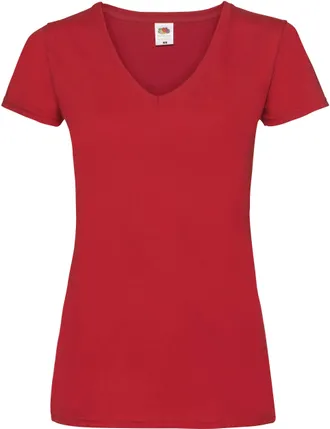 Fruit Of The Loom Damen Lady-Fit T-Shirt Gr&ouml;&szlig;en - Shirtarena B&uuml;ndel, Farbe:rot, Gr&ouml;&szlig;e:2XL