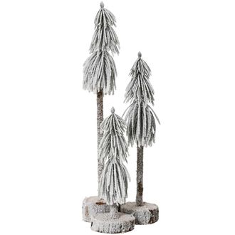 Kaemingk Weihnachtsdeko Mini-Wald 3 beschneite Tannen &Oslash; 16 cm H&ouml;he 45 cm - FSC Mix 100%