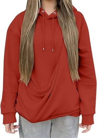 Generic Cardigan &eacute;pais en tricot &eacute;pais pour femme - Pull ample et d&eacute;contract&eacute; pour femme, rouge, 3XL