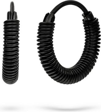 Liebeskind BERLIN Twist Creole - Creole aus Edelstahl - IP Schwarz - 1,7 cm - Scharnierverschluss - wasserfest & hautfreundlich