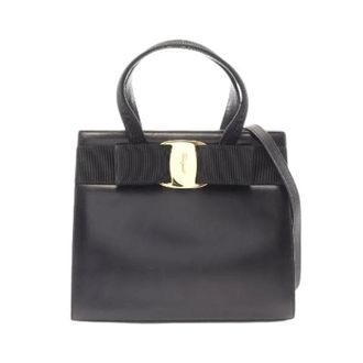 Ferragamo Pre-owned Vara Ribbon Leder 2way Handtasche - - Pre-owned - Damen - Schwarzk - ONE SIZE
