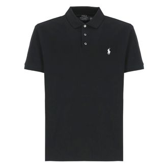 Ralph Lauren Homme, Tops, Noir, Taille: 2XL Custom Slim Fit Stretch Mesh Polo
