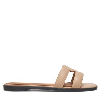 Tommy Hilfiger Pantoletten Tommy Hilfiger Th Logo Strap Mule FW0FW08671 Beige