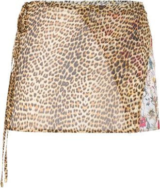 Roberto Cavalli Femme, Maillots de bain, Multicolore, Taille: 40 FR Baby Jaguar Print Silk Pareo